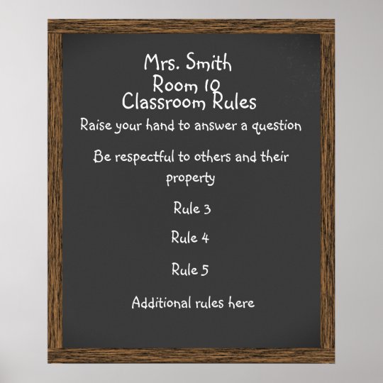 CUSTOMIZABLE Classroom Chalkboard Poster | Zazzle.com
