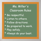 CLASSROOM RULES, 1. The 3 R's: Be Respectful ... Poster | Zazzle.com