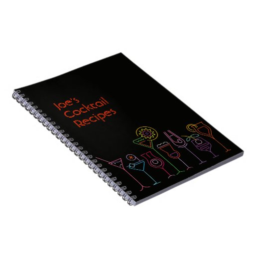 Customizable Cocktail Recipes Notebook | Zazzle