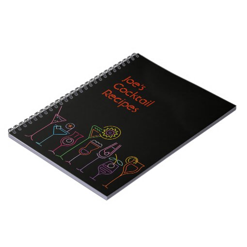 Customizable Cocktail Recipes Notebook | Zazzle