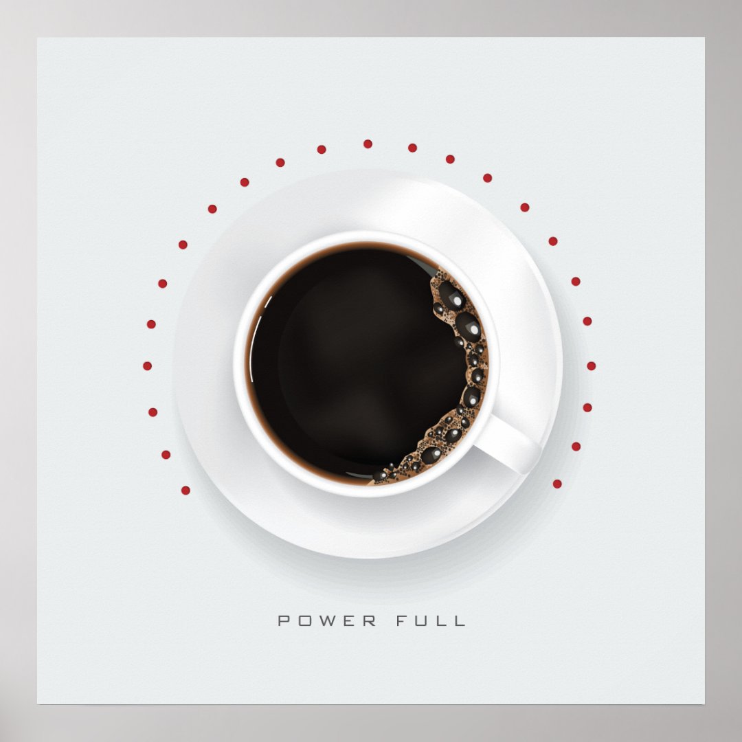 Customizable Coffee Full Charge Poster | Zazzle