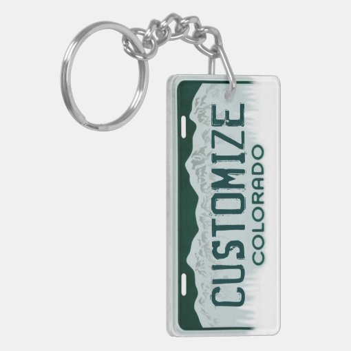 Customizable Colorado license plate keychain | Zazzle