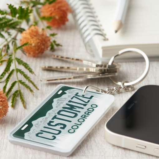 Customizable Colorado license plate keychain | Zazzle