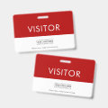 Customizable Company Logo Visitor Badge | Red | Zazzle