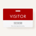 Customizable Company Logo Visitor Badge | Red | Zazzle