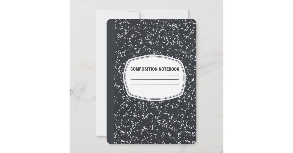 Customizable Composition Notebook Invitation | Zazzle