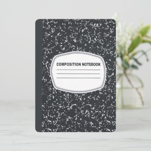 Customizable Composition Notebook Invitation | Zazzle