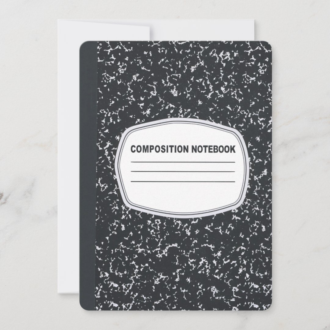 Customizable Composition Notebook Invitation | Zazzle