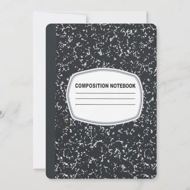 Customizable Composition Notebook Invitation | Zazzle