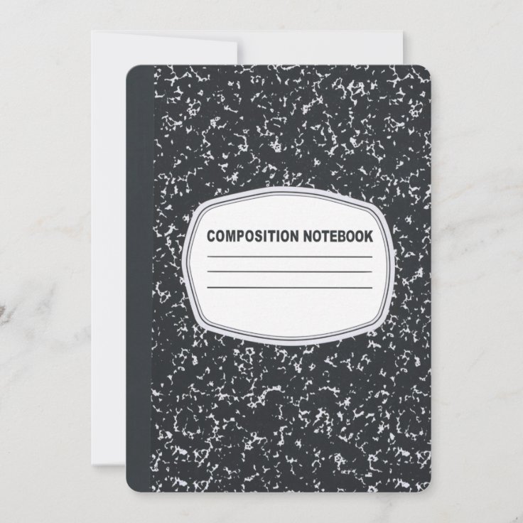Customizable Composition Notebook Invitation | Zazzle