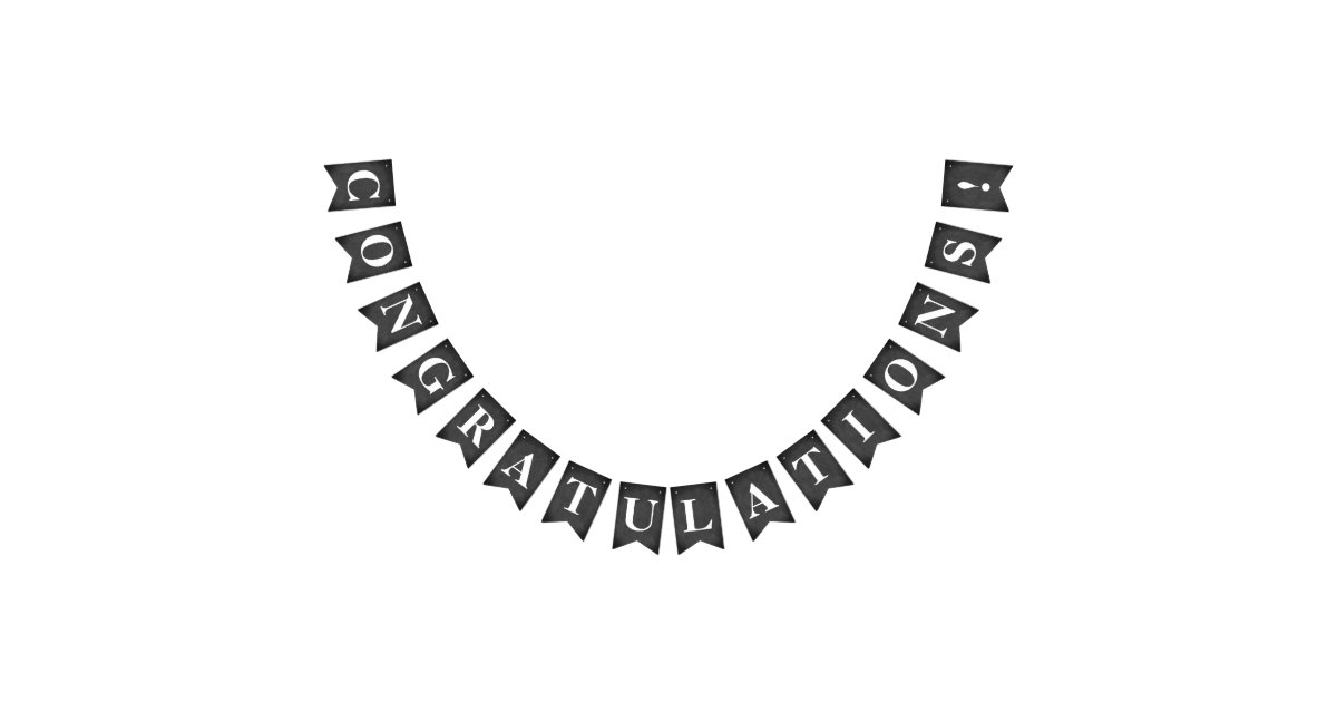 Customizable CONGRATULATIONS! Simulated Chalkboard Bunting Flags | Zazzle
