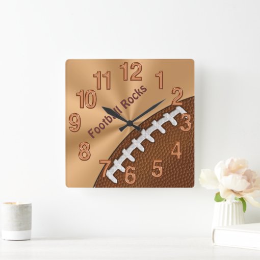 Customizable Cool Football Clocks for Guys | Zazzle
