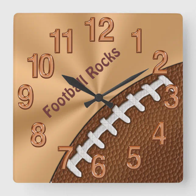 Customizable Cool Football Clocks for Guys | Zazzle