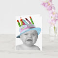 Customizable Crying Baby In A Birthday Hat Card | Zazzle