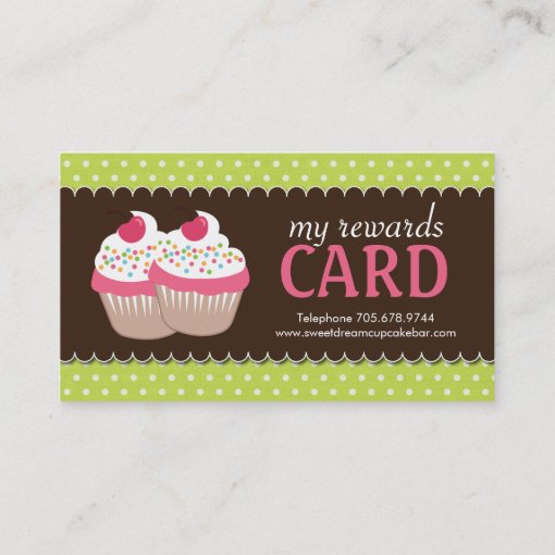 Customizable Cupcake Rewards Cards | Zazzle
