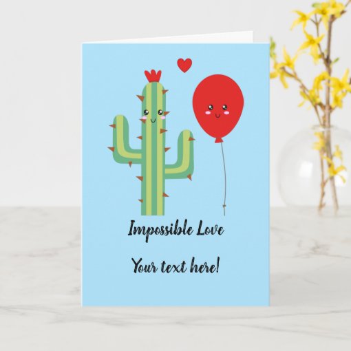 Customizable Cute Impossible Love Cartoon Card | Zazzle