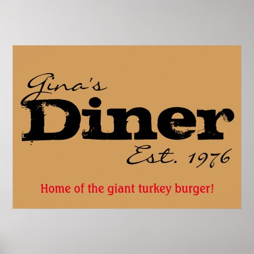 Customizable Diner Poster | Zazzle