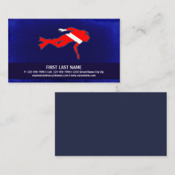 Customizable dive flag scuba diver business cards | Zazzle