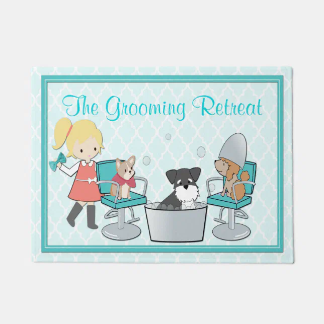 Customizable Dog Groomer Pet Salon Door Mat | Zazzle