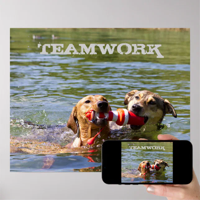 Customizable Dog Teamwork Poster | Zazzle