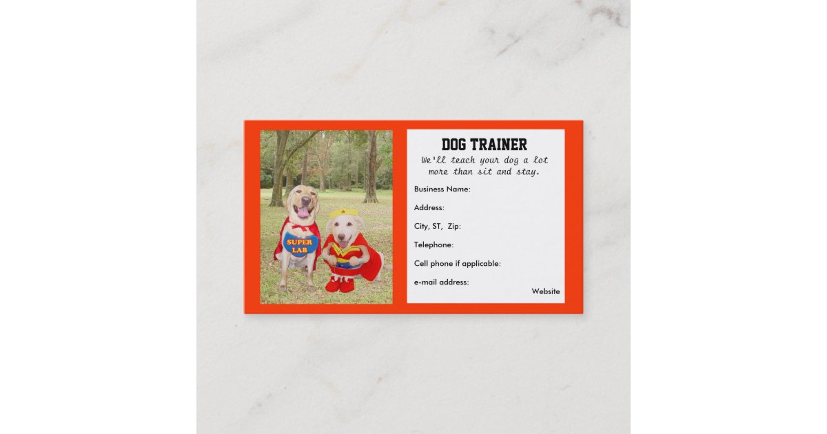 Customizable Dog Trainer's Business Card | Zazzle