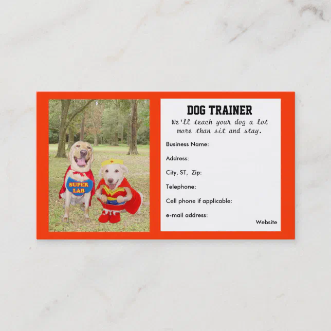 Customizable Dog Trainer's Business Card | Zazzle