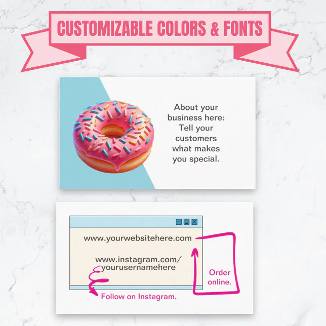 Customizable Donut Shop Business Card | Zazzle