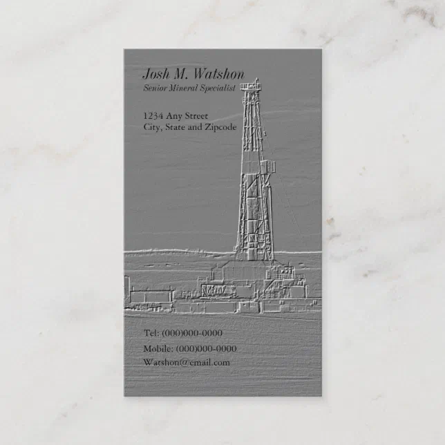 Customizable Drilling Rig Business Card | Zazzle