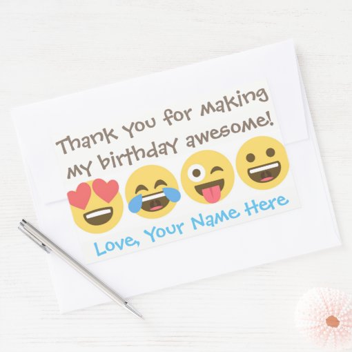 Customizable Emoji Thank You Stickers -Emoji faces | Zazzle