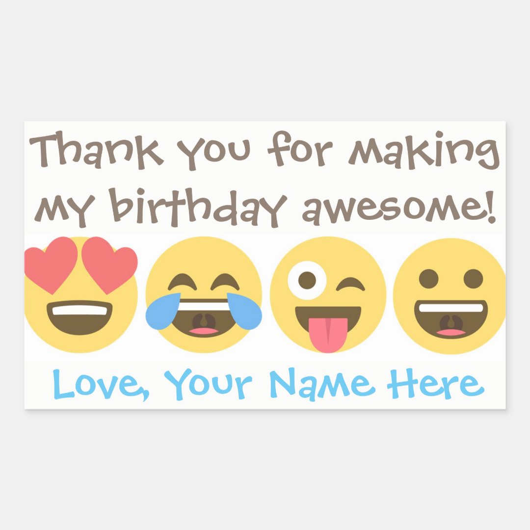 Customizable Emoji Thank You Stickers -Emoji faces | Zazzle
