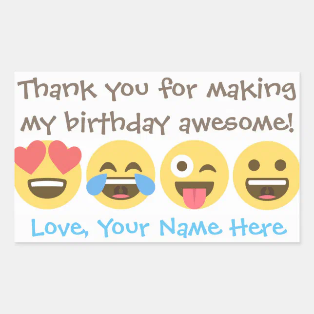 Customizable Emoji Thank You Stickers -Emoji faces | Zazzle