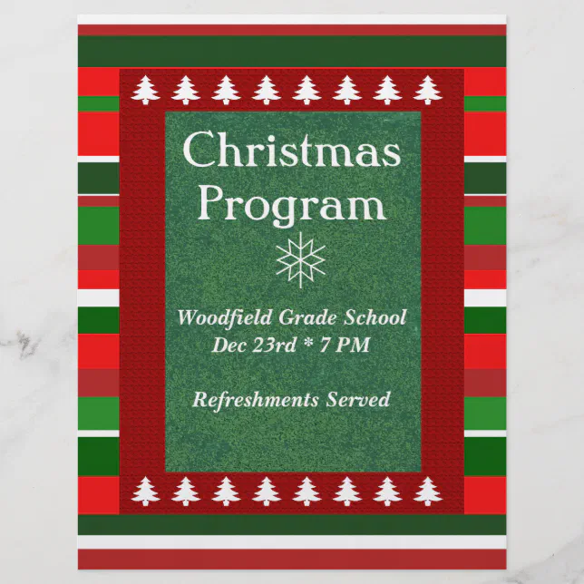 Customizable Event Christmas Program Flyer | Zazzle