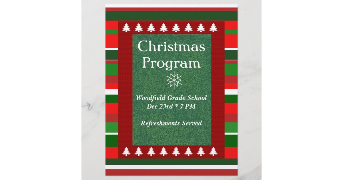Customizable Event Christmas Program Flyer | Zazzle