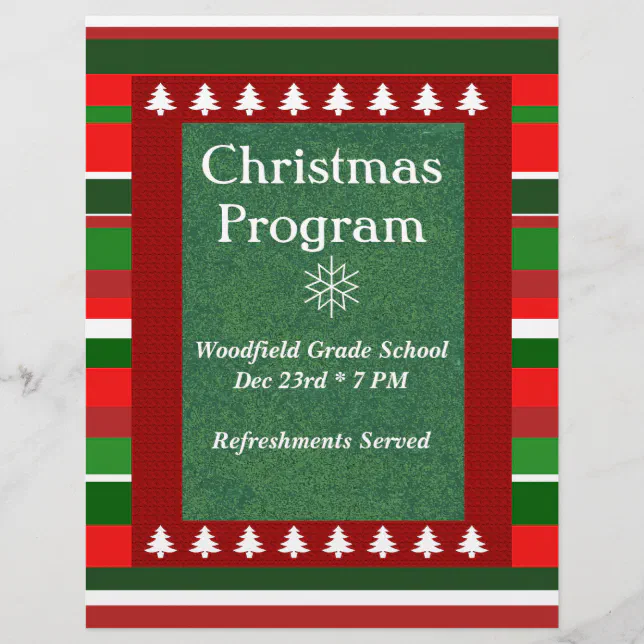 Customizable Event Christmas Program Flyer | Zazzle