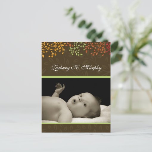 Customizable Fall Birth Announcement Template | Zazzle
