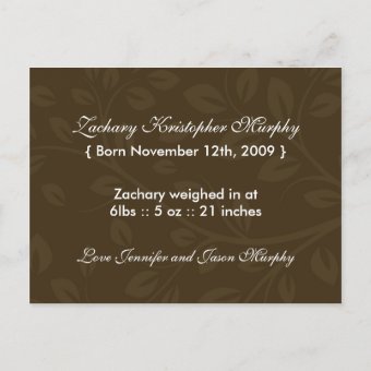Customizable Fall Birth Announcement Template | Zazzle