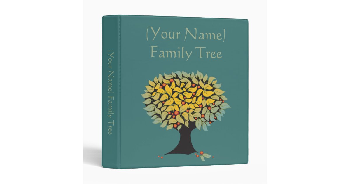 Customizable Family Tree Blue Binder | Zazzle