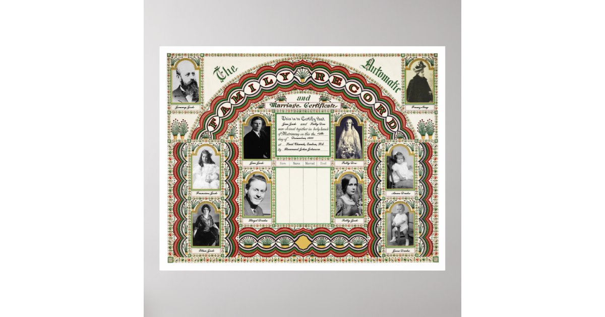 Customizable Family Tree & Marriage Chart | Zazzle