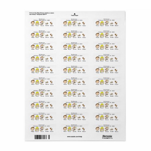Customizable Family With 2 Dogs Address Labels | Zazzle