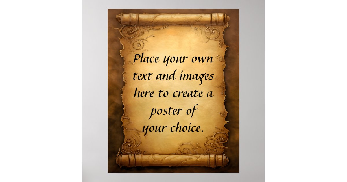 Customizable Fantasy Scroll Poster | Zazzle