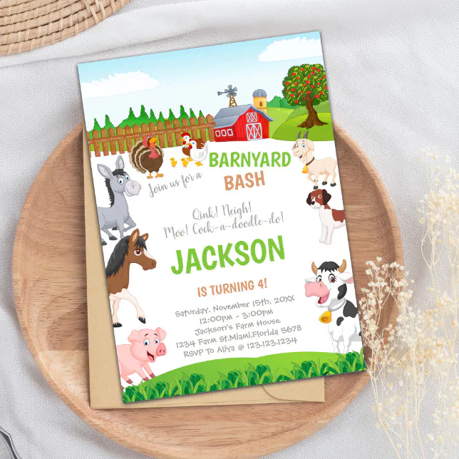 Customizable Farm Birthday Invitations | Zazzle
