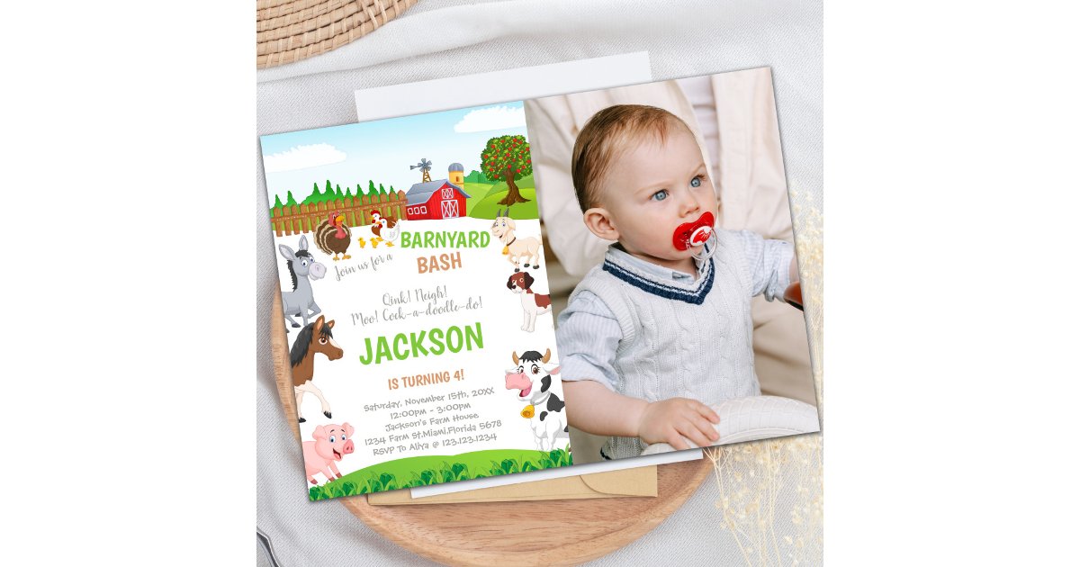 Customizable Farm Party Invitations for Kids | Zazzle