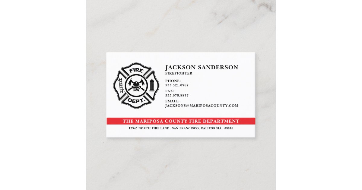 Customizable Fire Department Firefighter Logo Business Card | Zazzle