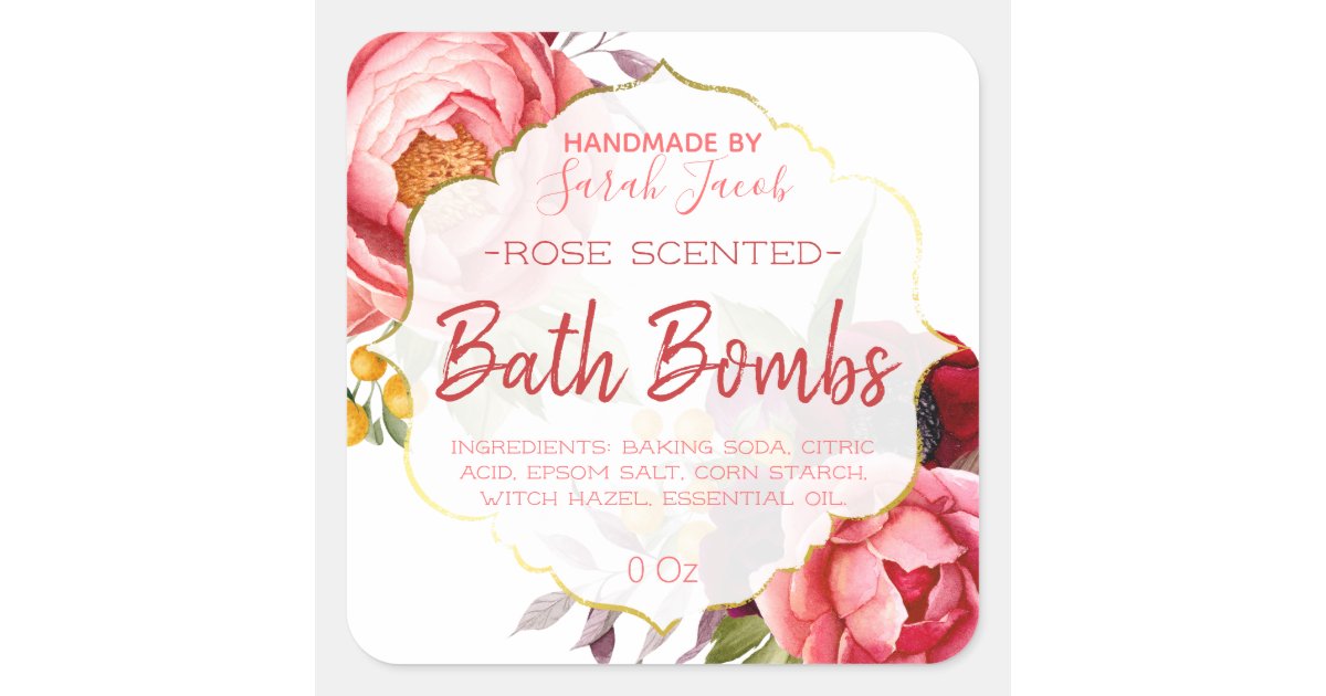 Customizable Floral Bath Bomb Label | Zazzle