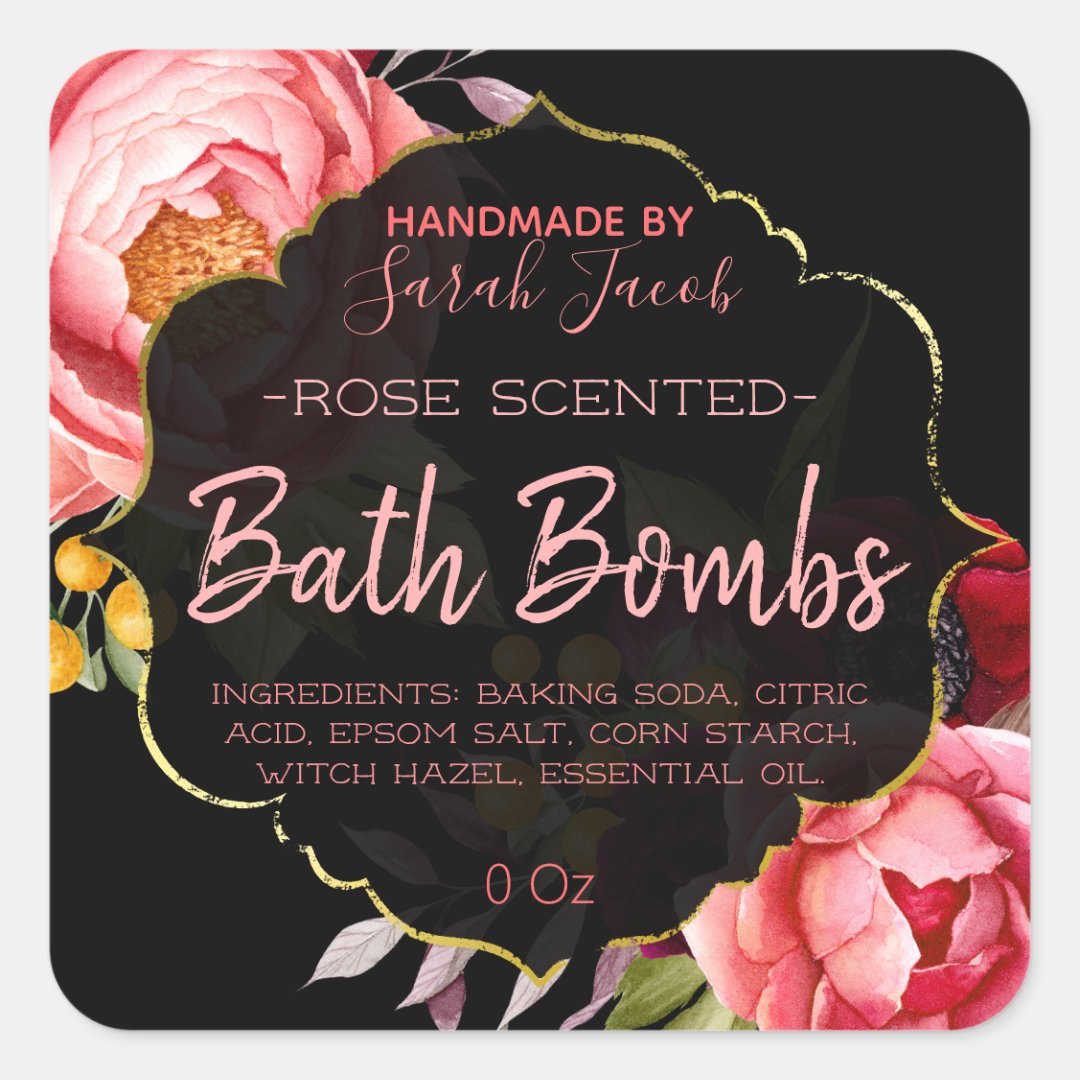 Customizable Floral Bath Bomb Label | Zazzle