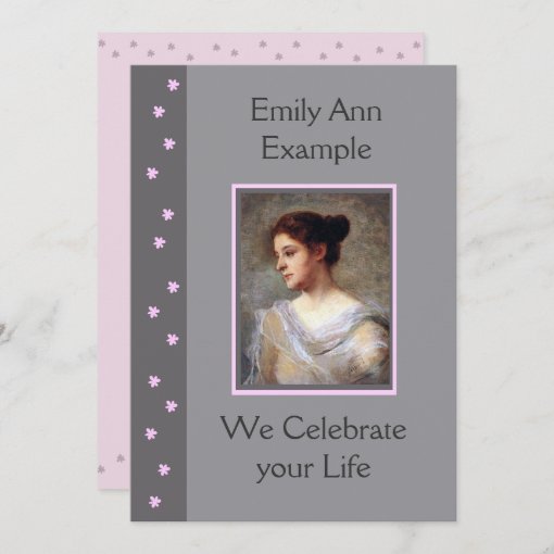 Customizable Floral Funeral / Wake / Memorial Invitation | Zazzle