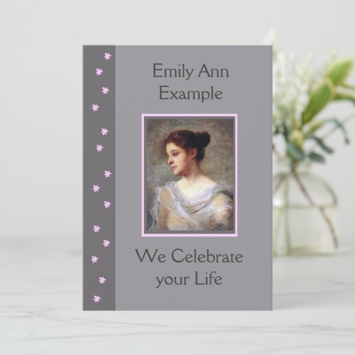 Customizable Floral Funeral / Wake / Memorial Invitation | Zazzle