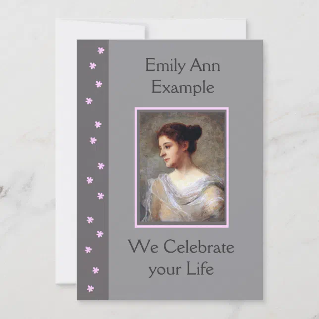 Customizable Floral Funeral / Wake / Memorial Invitation | Zazzle