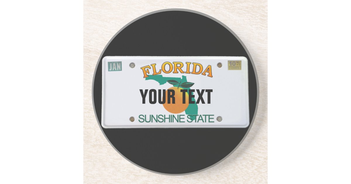 (Customizable) Florida License Plate Coaster | Zazzle