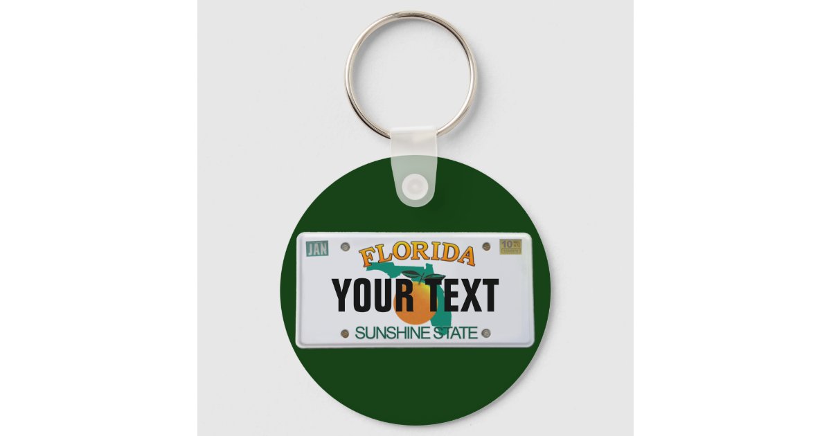 (Customizable) Florida License Plate Keychain | Zazzle